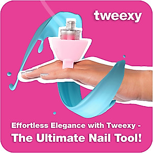 tweexy Wearable Nail Polish Holder Ring - Nail Polish Bottle Holder for Easy Application | Perfect for Fingernail Painting, Manicure & Pedicure | Nail Polish Accessories (Pink Frosting)