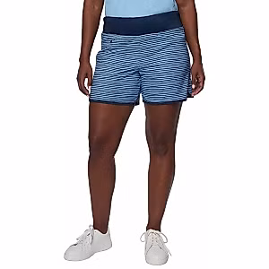 Hang Ten Womens Lightweight Hybrid Short (Large, Navy Stripe)