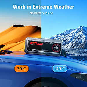 Acmount 3000A Super Capacitor Jump Starter, 500F Battery-Free Car Jump Box(Up to 10.0L Gas, 8L Diesel), Built-in Supercapacitor with Large LCD Display, No Pre-Charging Starter