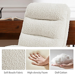 Art Leon Armless Office Desk Chair, Genuine Leather Swivel Task Chair, Mid Century Modern Adjustable Height Office Chair with Wheels, Brown