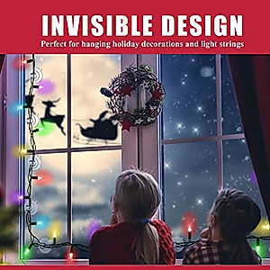 Miuezuth Mini Christmas Light Suction Cups [Set of 60] - Small Holiday Light String Hooks Holders, Clear Rope Light Caddy Window Glass Suction Cup Clips Hang Seasonal Xmas Decorations