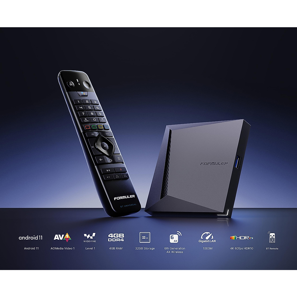 Formuler Z11 Pro Max Android 11 Wireless AX 2x2 Gigabit LAN 4GB Ram 32GB ROM 4K with Bluetooth BT1 Remote Control Edition