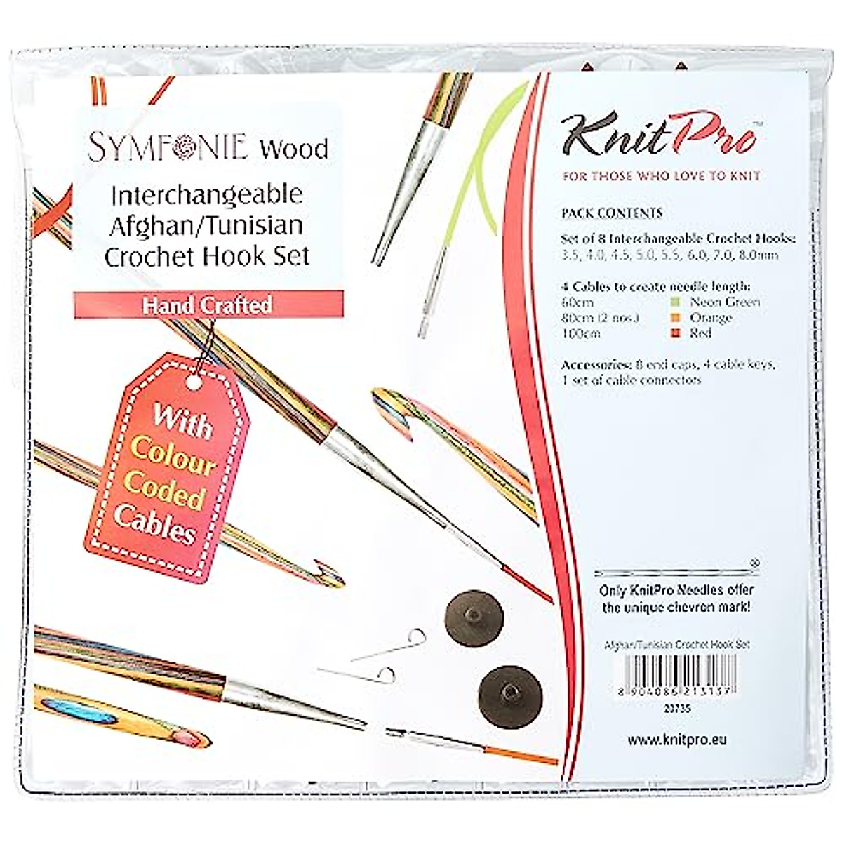 KNITPRO Symfonie Crochet Hook Set Tunisian, Multi-Color