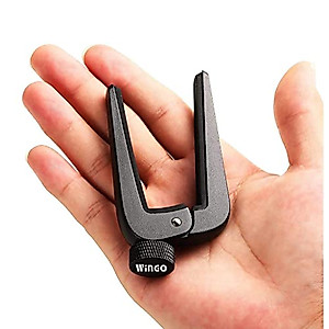 WINGO Wide Guitar Capo Fit for Acoustic Classical Electric Guitar, Bass, Mandolin, Banjos, Ukulele, Black