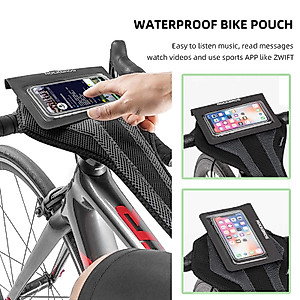 ROCKBROS Bike Sweat Guard Bicycle Trainer Sweat Net with Phone Pouch Bike Sweat Catcher Net Sweat Protector for Indoor Cycling Training Compatible with iPhone 12 11 Phones below 6.2’’