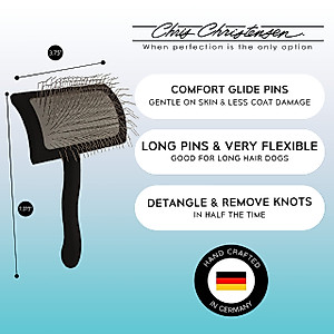 Chris Christensen Big K Dog Slicker Brush for Dogs (Goldendoodles, Labradoodles, Poodles), Groom Like a Professional, Fluff Detangle Style, Saves Time Energy, Black, Medium