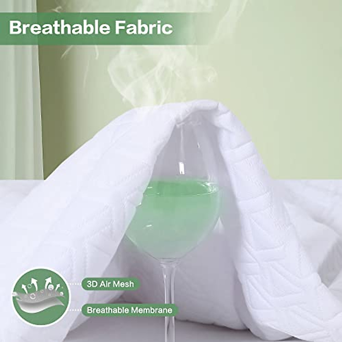 EMONIA Twin XL Size Mattress Protector 100% Waterproof Premium Breathable Cooling Ultra Soft Mattress Cover for College Dorm Room Noiseless Mattress Pad 8"-21" Deep Pocket