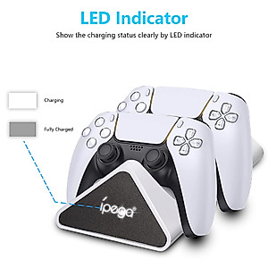 Mfupueu Charger Station for PS5 Controller Dualsense Controller, Upgrade PS5 Controller Charger