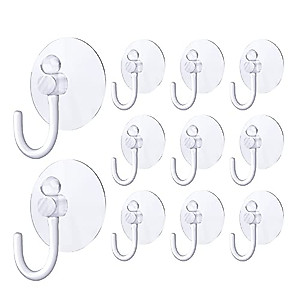 Jetec 24 Pieces Suction Cup Light Suction Cup Wall Hooks Hangers Light Clear Suction Cup Clips for Christmas Wreath String Lights Xmas Decoration (35 mm)