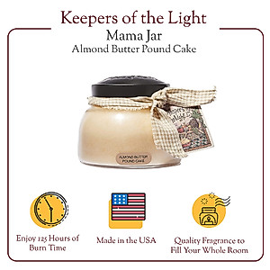 A Cheerful Giver - Almond Butter Pound Cake Mama Scented Glass Jar Candle (22oz) with Lid & True to Life Fragrance Made in USA
