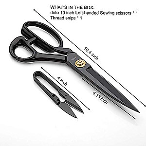Left-Handed Dressmaking Scissors by doto - Dressmaker Shears for Lefty - Tailor's Scissors for Cutting Fabric, Leather DT-004-L-A4