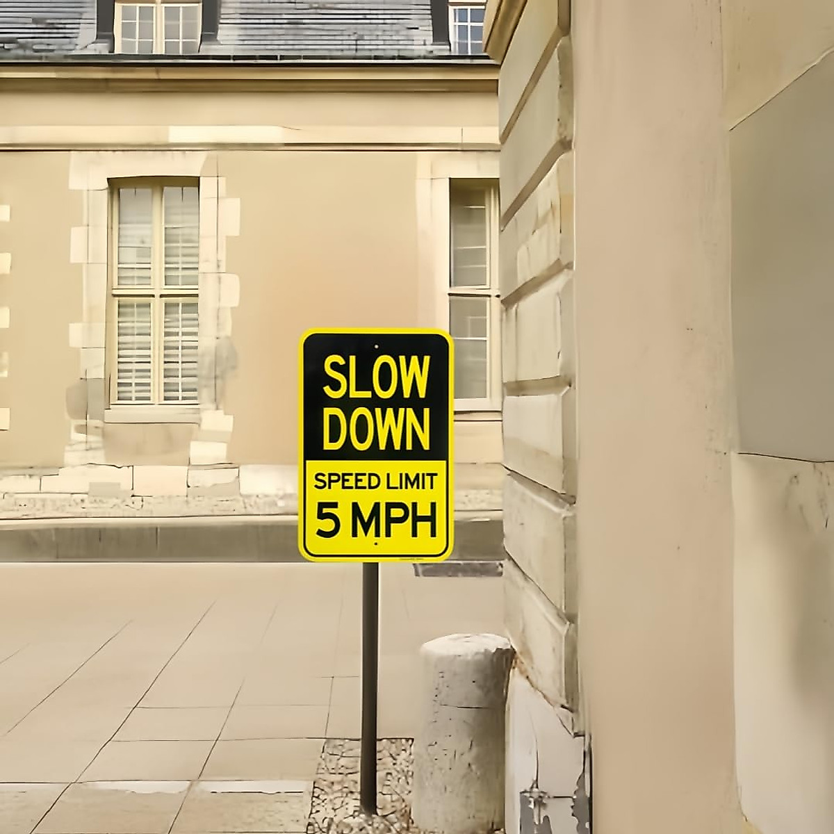 2-Pack Large Slow Down Sign, Speed Limit 5 MPH Sign, 18"x 12" .04" Aluminum Reflective Sign Rust Free Aluminum-UV Protected and Weatherproof