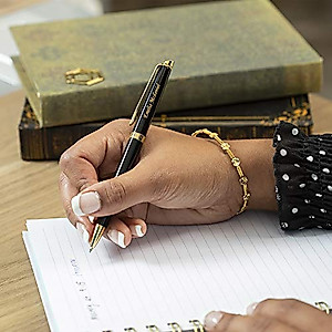 Dayspring Pens Personalized Waterman Pen | Engraved Waterman Hemisphere Lacquer Black with Gold Trim Ballpoint Pen. Luxury Gift Pen. Custom Engraved