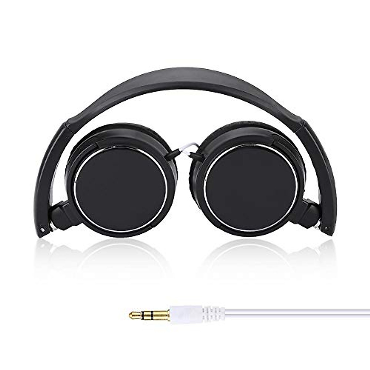 Foldable Head Mounted Headphone Mini Wired Headset Hands Free Compact Stereo HiFi Music Headset Support Rotatable Ear Cup Adjustable Headband Support TF Card