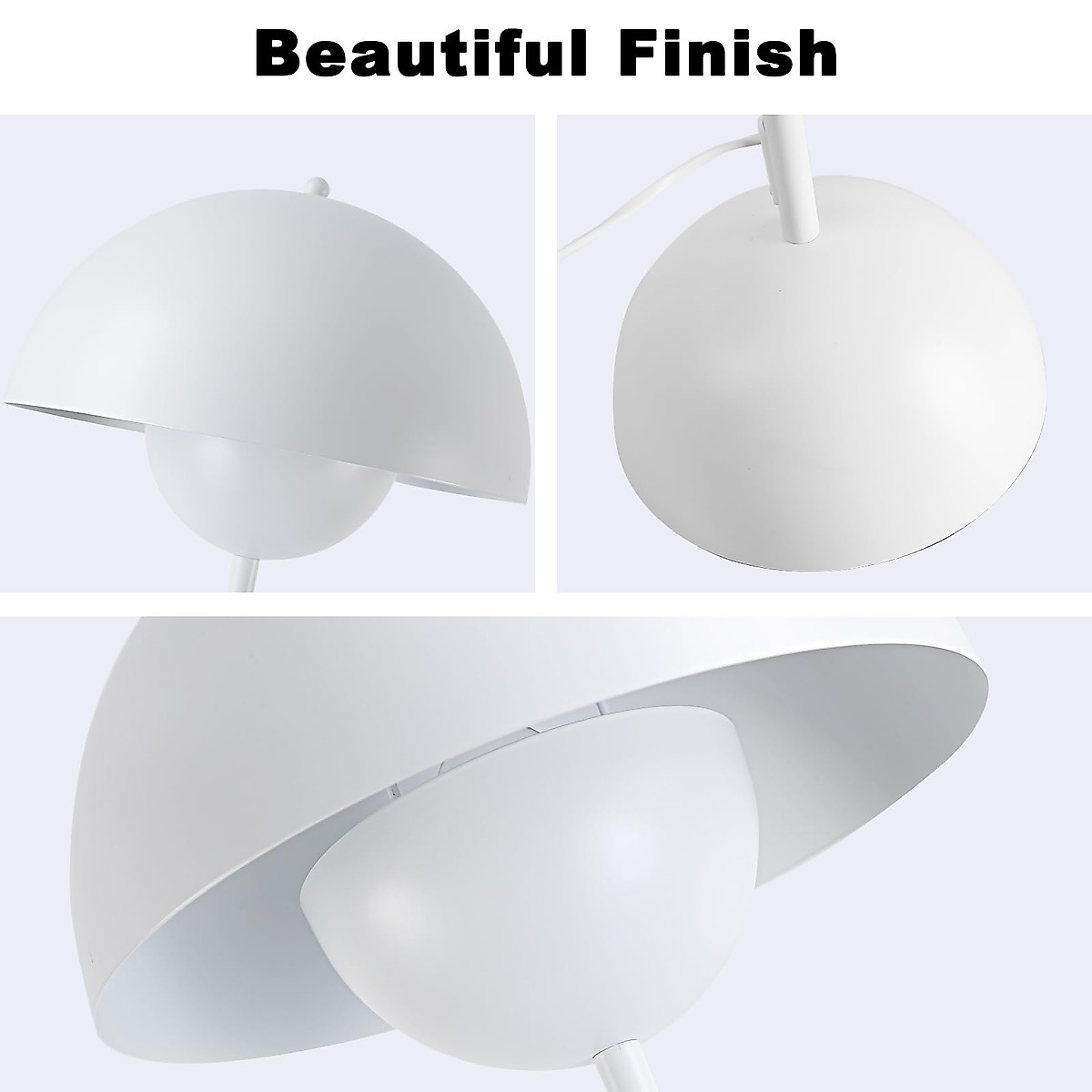 COSYLUX Modern Floor Lamp for Living Room, Industrial Tall Standing Lamp for Bedroom, Metal Shade Reflecting Light reading Floor Lamp for Office, Nursery Room, Corner(White)