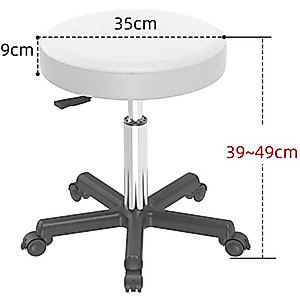 Rolling Swivel Stool Saddle Stool On Wheels, Massage Beauty Saddle Chair with wheel- Adjustable Swivel Salon Stool for Manicure Tattoo Spa Salon for Kitchen,Salon,Bar,Office,Massage ( Color : White1 )