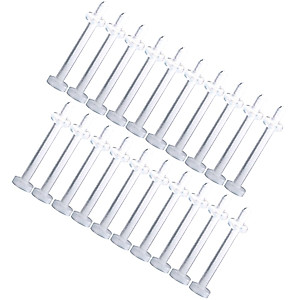 PiercingJ 20pcs Lot 16G Clear White Flexible Bioplast Lip Labret Retainer 3/8" Bar Piercing for Lip Nose Ear