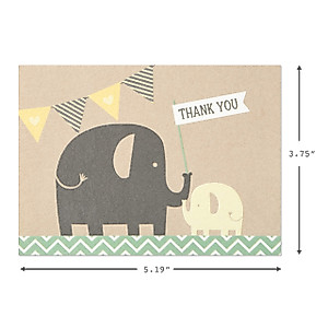 Hallmark Baby Thank You Cards, Elephants (10 Cards with Envelopes)