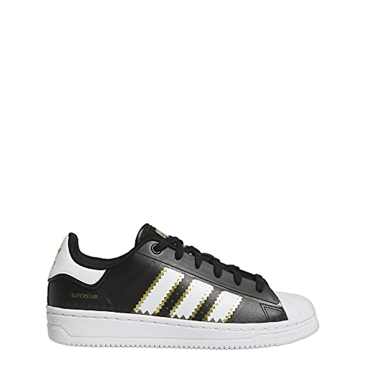 adidas Originals Women's Rich Mnisi Surperstar Ot Tech Low Shoes, Casual Leather Sneakers, Core Black/Cloud White/Gold Metallic, 9.5