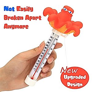XY-WQ Floating Pool Thermometer, Large Size Easy Read for Water Temperature with String for Outdoor and Indoor Swimming Pools and Spas (Octopus)