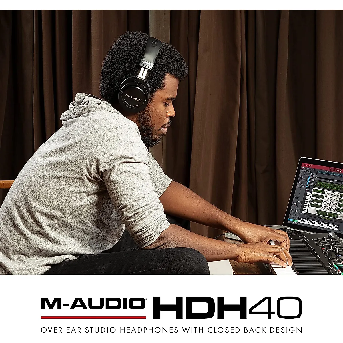 AKAI Professional MPK Mini Play MK3 and M-Audio HDH40-25-Key USB MIDI Keyboard Controller with Beat Pads, Studio Headphones and Software Suite
