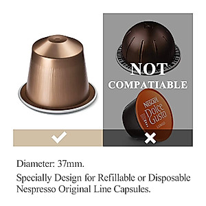 RECAPS Aluminum Espresso Lids Foil Seals Reusable Pods ONLY Compatible with Nespresso Small Original Line Coffee Pods (Lids 240 Pcs Only) 37mm in Diameter