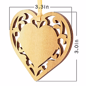 Happy 50th Anniversary 2023 Engraved Heart Wooden Quote Hanging Ornament Party Decorations Supplies Gifts for Husband Wife Boyfriend or Girlfriend Anniversary Valentines Day Romantic Gifts for Her Him