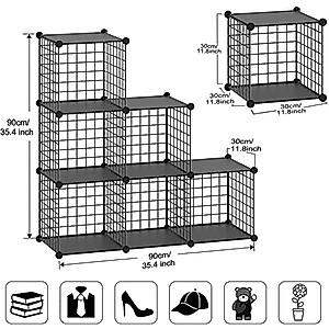 TUMUCUTE Wire Cube Storage Organizer, 6-Cube Metal Storage Shelves Bookshelf, Stackable Modular Closet Organizer for Bedroom Living Room, Office,Storage Shelves