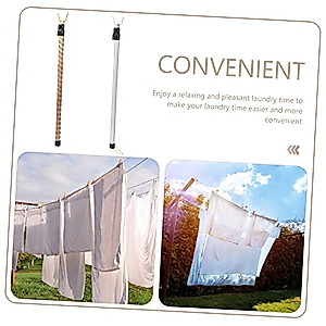 Veemoon 2pcs Curtain Rod Hooks Outdoor Curtain Stainless Steel Retractable Clothesline Adjustable Clothesline Pole Retractable Laundry Pole Clothes Stretcher Pole Outrigger Telescopic Rod