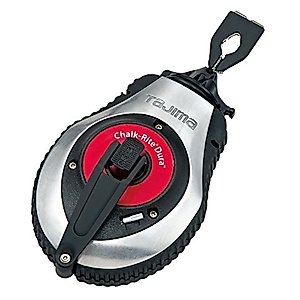 TAJIMA Chalk Line - Chalk-Rite Dura Chalk Box with Extra Bold 1mm Snap Line & Integrated Handle Release - CR401S