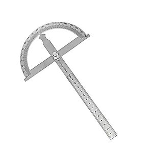 XMHF 0-180 Degree Stainless Steel Protractor Angle Finder with 0-150mm Arm Measuring Ruler Tool