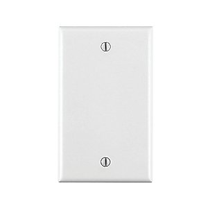 Leviton 80714-W 1-Gang No Device Blank Wallplate, Standard Size, Thermoplastic Nylon, Box Mount, 25-Pack, White, 25 Count