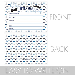 DISTINCTIVS It's a Boy Little Man Themed Baby Shower Invitations - 10 Fill In Invite Cards with White Envelopes - Bowties and Mustaches