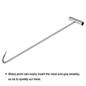 uxcell 23inch T-Handle Meat Boning Hook, Galvanized T Hooks for Kitchen Butcher Shop Restaurant 1Pcs