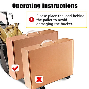 Atatod Heavy Duty Clamp on Pallet Forks w/Adjustable Stabilizer Bar -60" 4000lbs Max- Pallet Forks Clamp On for Tractor Bucket (60inch Total Length）