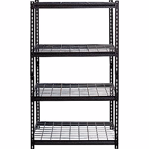 Lorell Wire Deck Shelving Storage Rack, Black