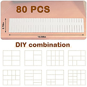 Vesici 80 Pcs Drawer Dividers Adjustable Drawer Organizer Plastic Drawer Dividers Organizer DIY Drawer Separators Storage Dividers for Socks, Underwear, Makeup, Tidy Kitchen, Bedroom, Dresser (White)