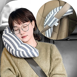 Kids Car Travel Pillow Car Seat Belt Pillow Cute Plush Headrest Cushion Neck Pillow Safety Strap Cover Universal Fit