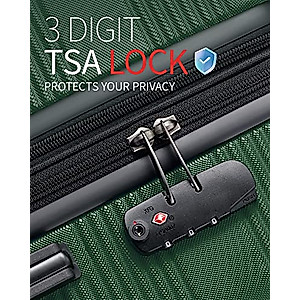 Zitahli Luggage, Expandable Suitcase Checked Luggage, Hardside Luggage with TSA Lock Spinner Wheels YKK zippers, 28in (Dark Green)