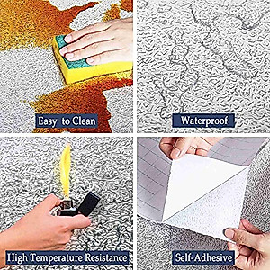 Kitchen Backsplash Wallpaper Aluminum Foil Wall Sticker(15.7×118.1inch)