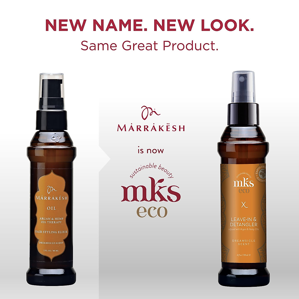Earthly Body MKS eco X, Dreamsicle Scent - 4 fl oz - Leave-In Treatment & Detangler - Moroccan Argan Oil, Hemp Seed Oil - Vegan & Cruelty Free