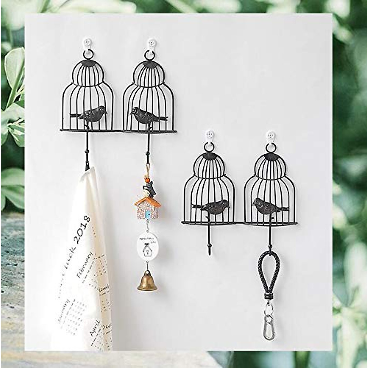 Creative Wrought Iron Bird Cage Hook fit for Clothing Store Door Back Coat Hook Porch Key Rack