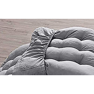 Moonase 67 Inch Patio Chaise Lounger Cushion, IndoorOutdoor Rocking Chair Sofa Cushion with Ties and Top Cover,Non-Slip Sun Lounger Rocking Chair Swing Bench Cushion, Gray