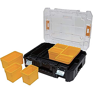 DEWALT TSTAK Tool Organizer, Small Parts Tool Box with Removable Compartments (DWST17805)