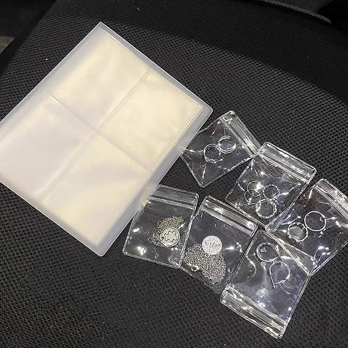 Transparent Jewelry Storage Book, Earring Organizer Book, Anti Oxidation Jewelry Storage, PVC, Anti Tarnish, Resealable (84 Grids +50pcs Jewelry Storage Bag)