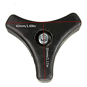 YaptheS Triangle Knob, Lawn Mower Screw Nut Triple Angle Handle Knob Nut Bolt Replacement Parts Black 2pcs, Garden Tool Accessories