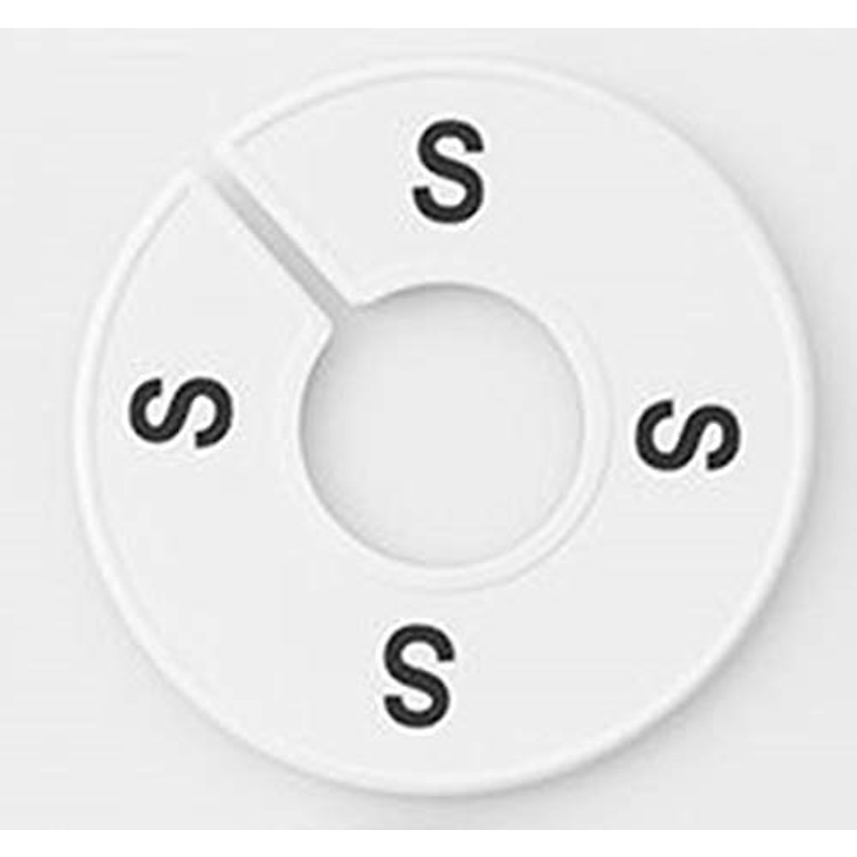 NAHANCO CWBKIT2 White Round Clothing Size Divider with Black Print for Home or Clothing Store, XS-XL, Kit of 25 (5 Sizes of 5 Each)