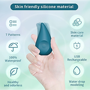 MaeDouy Mini Portable Water Drop Shape Facial & Eye Skin Care Tools - Personal Vibrating Handheld Massage Ball,for Improves Dark Circles,Eye Bags,and Fine Lines,Facial Skin Laxity and Aging-Dark Green