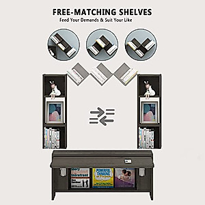 Bixiaomei Folding Wall Mounted Drop Leaf Table, Foldable Desk with Moveable Cabinets, Floating Laptop with Convertible Storage Shelves, Multifunctional Computer Workstation in Home for Space Saving