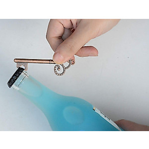 50 Pcs Copper Skeleton Key Beer Bottle Opener With 100 Pcs Thank You Card and 98 Feet Hemp Rope for Wedding Party Favors(50pcs Copper)